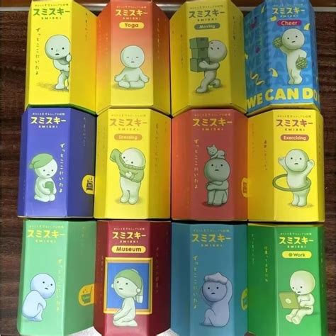 Genuine Smiski Hippers Museum Bath Bed Cheer Yoga Work Series Blind Box