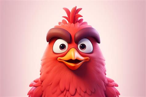Premium Photo Angry Bird With Big Eyes And A Red Beak Generative Ai