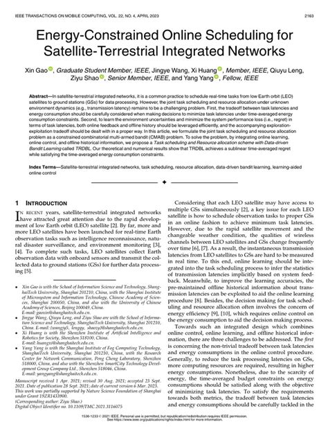 Energy Constrained Online Scheduling For Satellite Terrestrial Integrated Networks Pdf