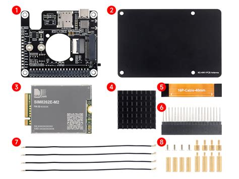 Pcie To 5g4g3g Hat Designed For Raspberry Pi 5 Compatible With 3042
