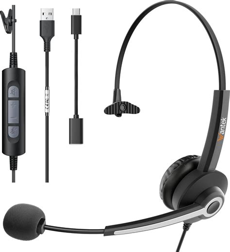 USB Headset With Microphone For Work Wired USB Headset With Microphone Noise Cancelling Ultra