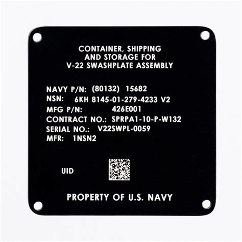 Iuid Plates And Labels Iuid Marking Verification And Registration Services