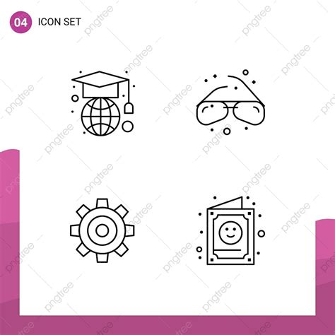 4 Color Vector Hd Images Editable Vector Line Pack Of 4 Simple Filledline Flat Colors Of