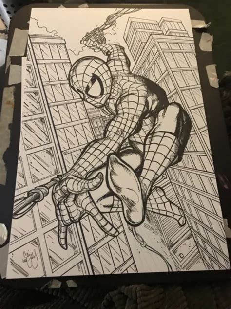 The Amazing Spider Man Chris Mcjunkin 11x17 Illustration Original Art