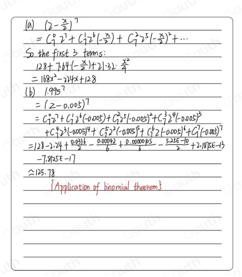 Solved 7 A Find The First 3 Terms In Ascending Powers Of X Of The Binomial Expansion Of 2