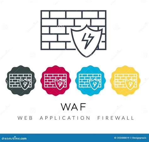 Waf Web Application Firewall Concept With Circle Icon For Website Template Or Landing Page