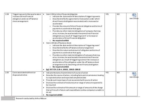 Triggering Events Table
