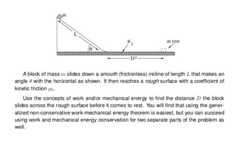 Solved At Rest D A Block Of Mass M Slides Down A Smooth Chegg