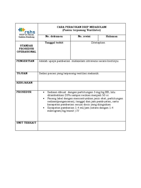 Sop Drip Midazolam Edited Pdf