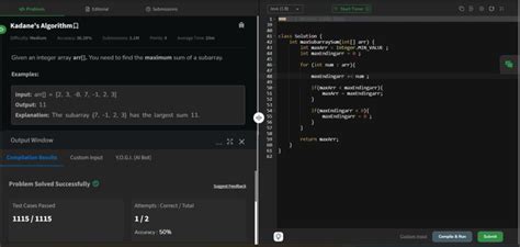 Geekstreak2025 Kadanesalgorithm Dsa Problemsolving Geeksforgeeks