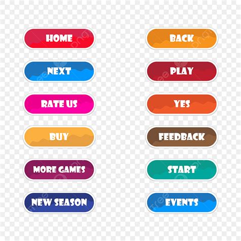 Game Ui Button Vector Hd Png Images Game Interface Ui Buttons Pack