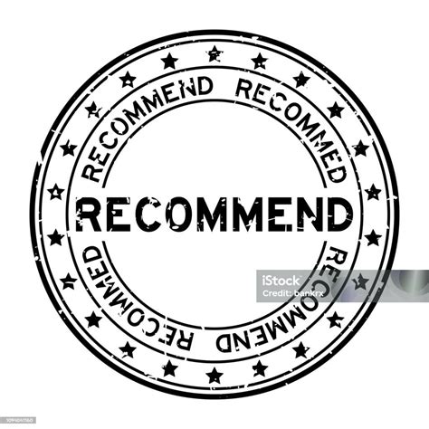 그런 지 블랙 흰색 배경에 고무 인감 도장 라운드 스타 아이콘으로 단어 추천 가격에 대한 스톡 벡터 아트 및 기타 이미지