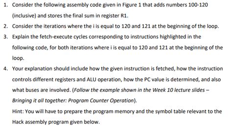 Solved Consider The Following Assembly Code Given In Chegg