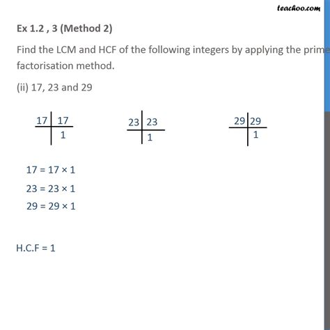Ex Find LCM HCF Using Prime Factorisation I