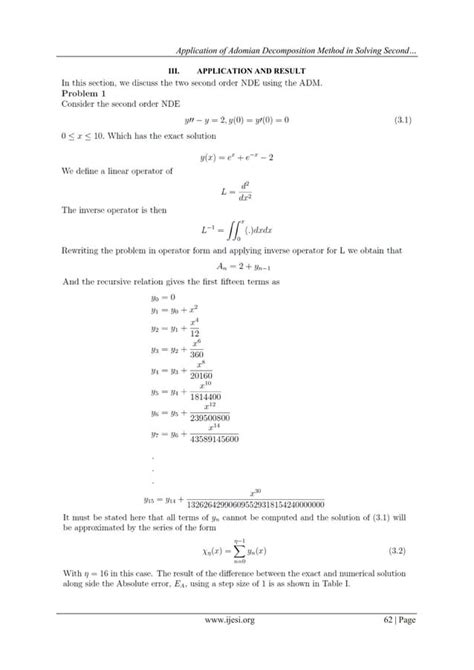 application of adomian decomposition method in solving second order