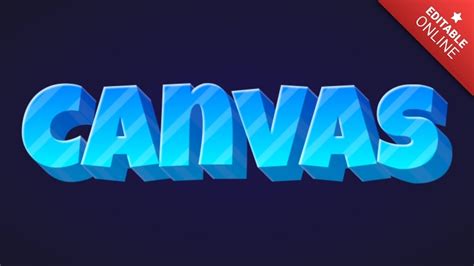 Canvas Blue Space D Text Effect Generator