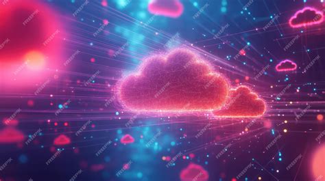 Cloud Computing Network Visualizing The Flow Of Data Between Devices Premium Ai Generated Image