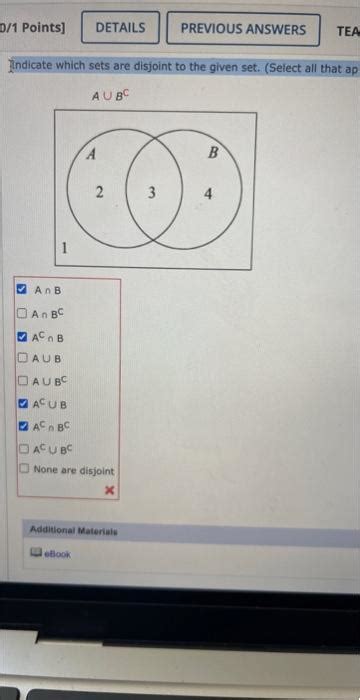 Solved Indicate Which Sets Are Disjoint To The Given Set