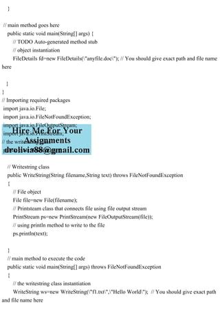 Import Required Package File Import Java Io File The Filed Pdf
