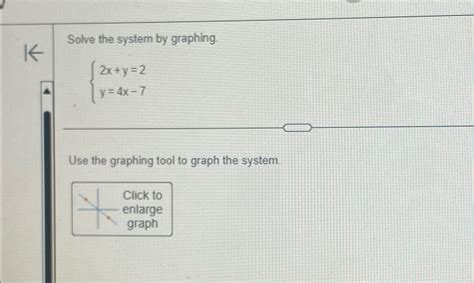 solved solve the system by graphing 2x y 2y 4x 7use the