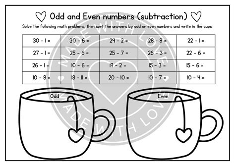 Odd And Even Numbers Sort 0 30 For Grade 1 2 • Teacha