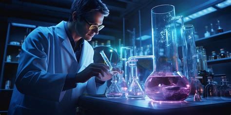 Premium Ai Image Scientist Conducting Substance Testing In A