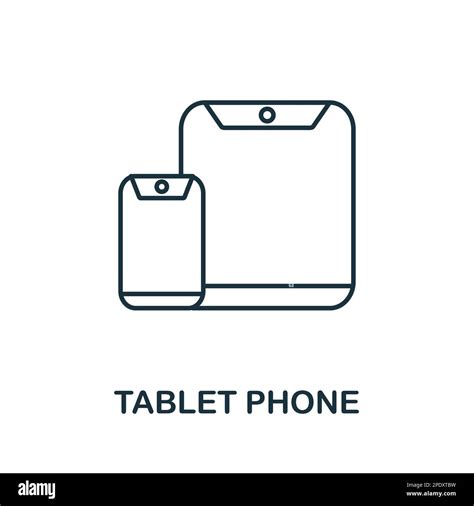 Tablet Phone Line Icon Monochrome Simple Tablet Phone Outlineicon For Templates Web Design And