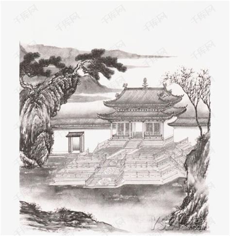 古风山水素描画 山水素描铅笔画 伤感说说吧