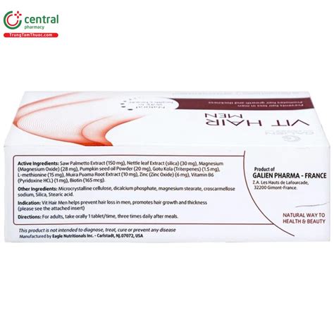 Thuốc Vit Hair Men Nuôi Dưỡng Tóc Từ Bên Trong Cải Thiện Tóc Gãy Rụng