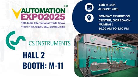 Cs Instruments At Automation Expo 2025 Cs Instruments