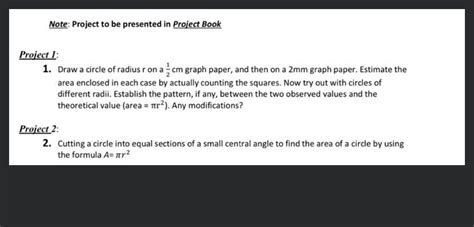 Note Project To Be Presented In Project Bookproject Draw A Circle
