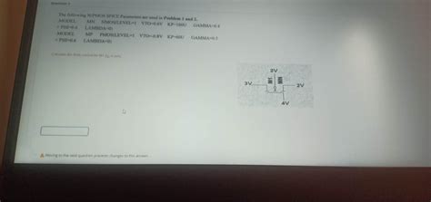 Solved The Following N Pmos Spice Parameters Are Used In