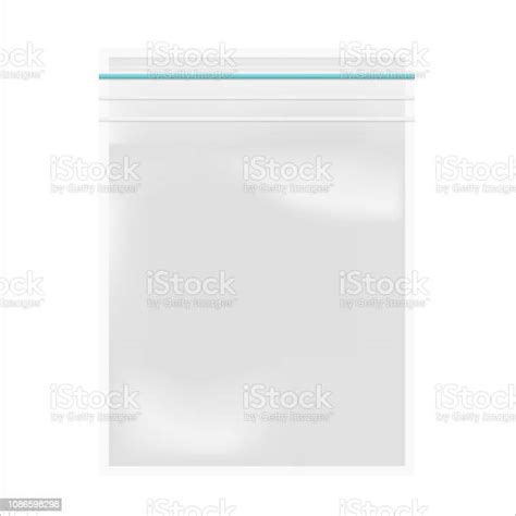 흰색 바탕에 지퍼와 현실적인 비닐 봉지입니다 닫습니다 3d 패키지입니다 비웃는 다 디자인 프레 젠 테이 션 광고 프로 모션에 대 한 벡터 템플릿 Eps 10입니다 전면 보기