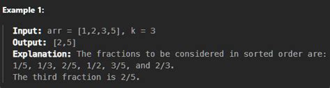 Geek Code Box Leetcode Practice 786 K Th Smallest Prime Fraction