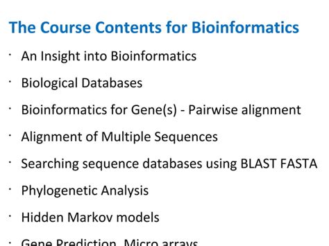 Bioinformatics Lecture 1 Ppt Genetics Science