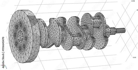 Ilustración De Stock Computer Technic 3d Modeling Of Crankshaft Of