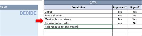 Eisenhower Matrix Excel Template Decision Matrix