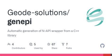 Github Geode Solutions Genepi Automatic Generation Of N Api Wrapper From A C Library