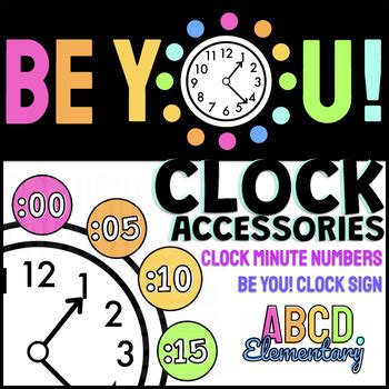Clock Labels Be You Clock Sign Clock Numbers Happy Colors