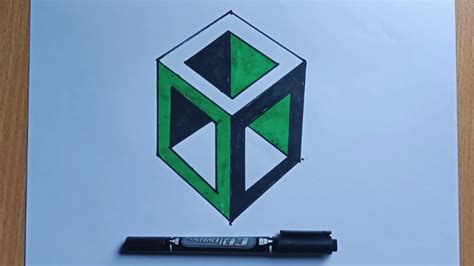 How To Draw 3d Cube Optical Illusion Rongtuli Pencil Youtube