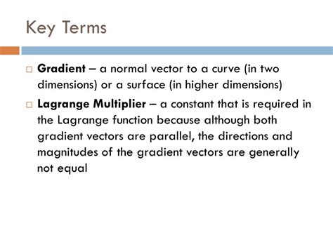 PPT LAGRANGE MULTIPLIERS PowerPoint Presentation Free Download ID
