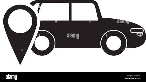 Car And Gps Map Pointer Icon Stock Vector Image Art Alamy