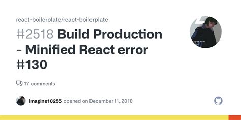 Build Production Minified React Error 130 · Issue 2518 · React Boilerplatereact Boilerplate