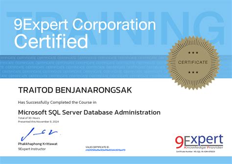 Microsoft Sql Server Database Administration Certificate Ms Sql 19