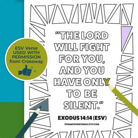 Coloring Page Exodus 1414 Printable Scripture Meditation Esv Coloring