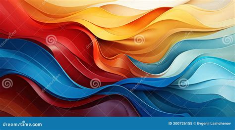Vibrant Color Waveforms AI Generation Stock Image Image Of Yellow