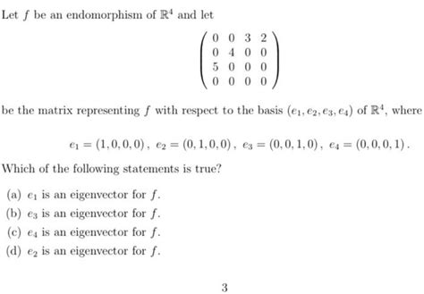 Solved Let F Be An Endomorphism Of R4 And Let