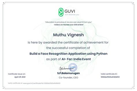 Muthu Vignesh Perumal On Linkedin Python Python Ai Facerecognition