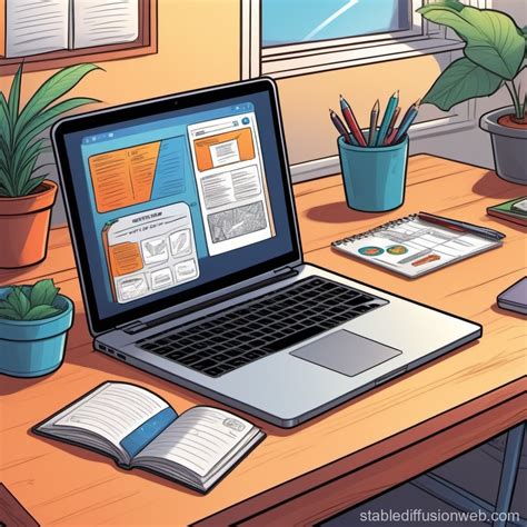 Laptop On Desk With Task Tracker App Stable Diffusion Online