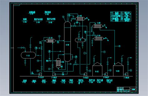 苯 甲苯筛板精馏塔工艺流程图 AutoCAD 2007 模型图纸下载 懒石网